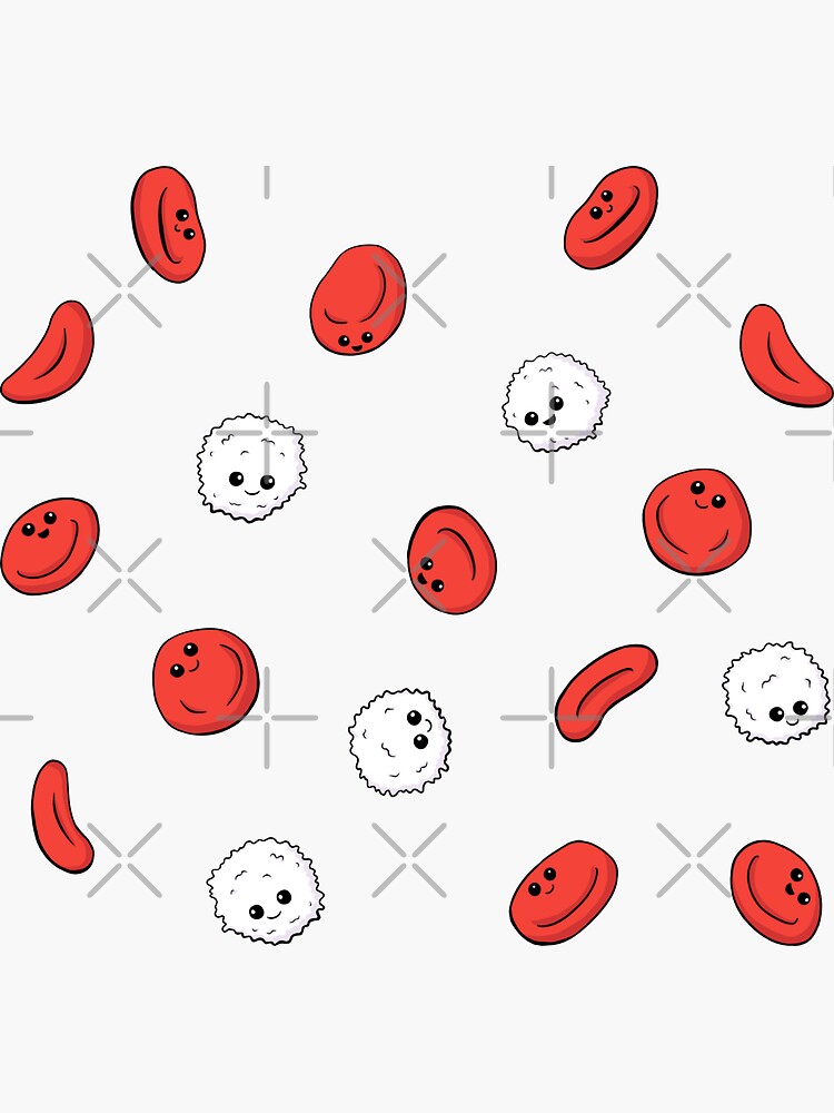 "Cute Blood Cells pattern" Sticker for Sale by cutescience | Redbubble