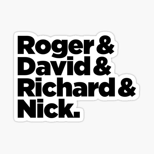 "roger david richard & nick" Sticker for Sale by MartinRivas | Redbubble