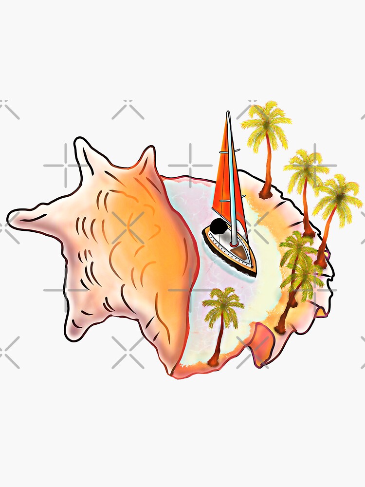 "Conch Shell" Sticker for Sale by MrPrestige | Redbubble