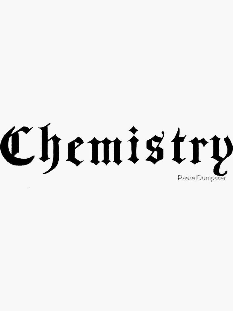 "Chemistry Gothic design" Sticker for Sale by PastelDumpster | Redbubble