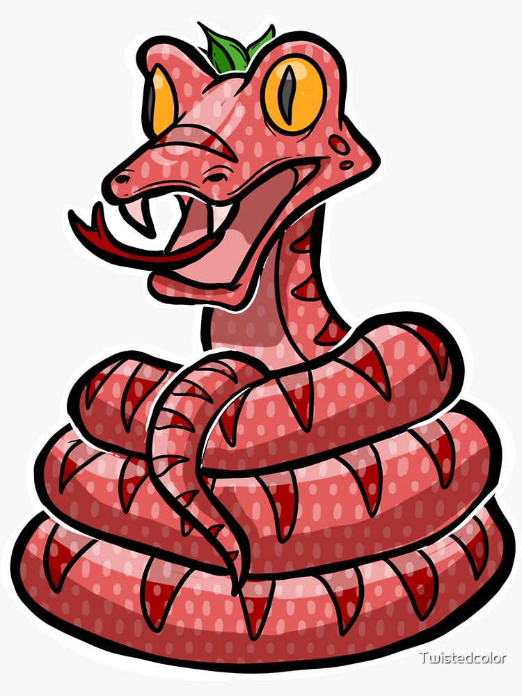 "Strawberry Snake" Sticker by Twistedcolor | Redbubble