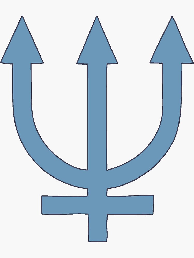 Pegatina «Bolsillo del planeta Neptuno - Símbolo del planeta - Tridente ...