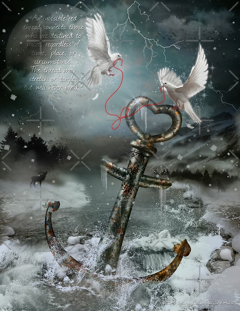 "Red String of Fate / Red Thread of Destiny / Soulmate (with quote)" by ...