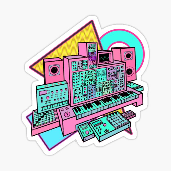 "Modular Synthesizer for Synthwave Music Producer" Sticker for Sale by ...
