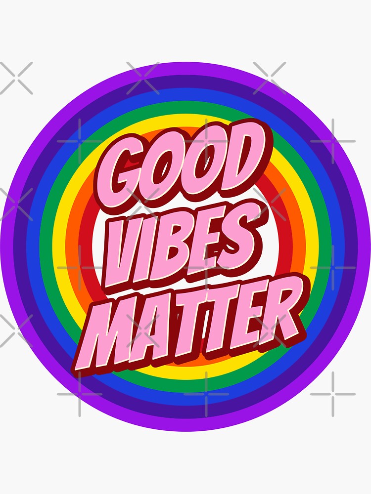 Pegatina «Good Vibes Matter, paz, amor estilo de dibujos animados» de ...