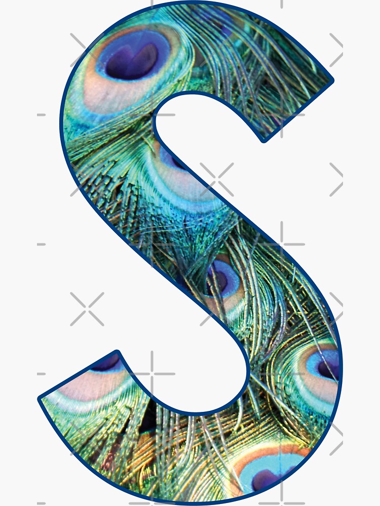 "The Letter S - Monogram in Peacock Feathers" Sticker for Sale by ...