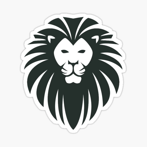 "Black and White Lion" Sticker for Sale by ArtbyCharmante | Redbubble