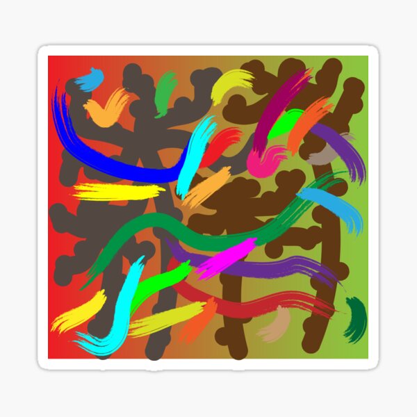 "Colorful Paint Brush Strokes" Sticker for Sale by no1phoneman | Redbubble