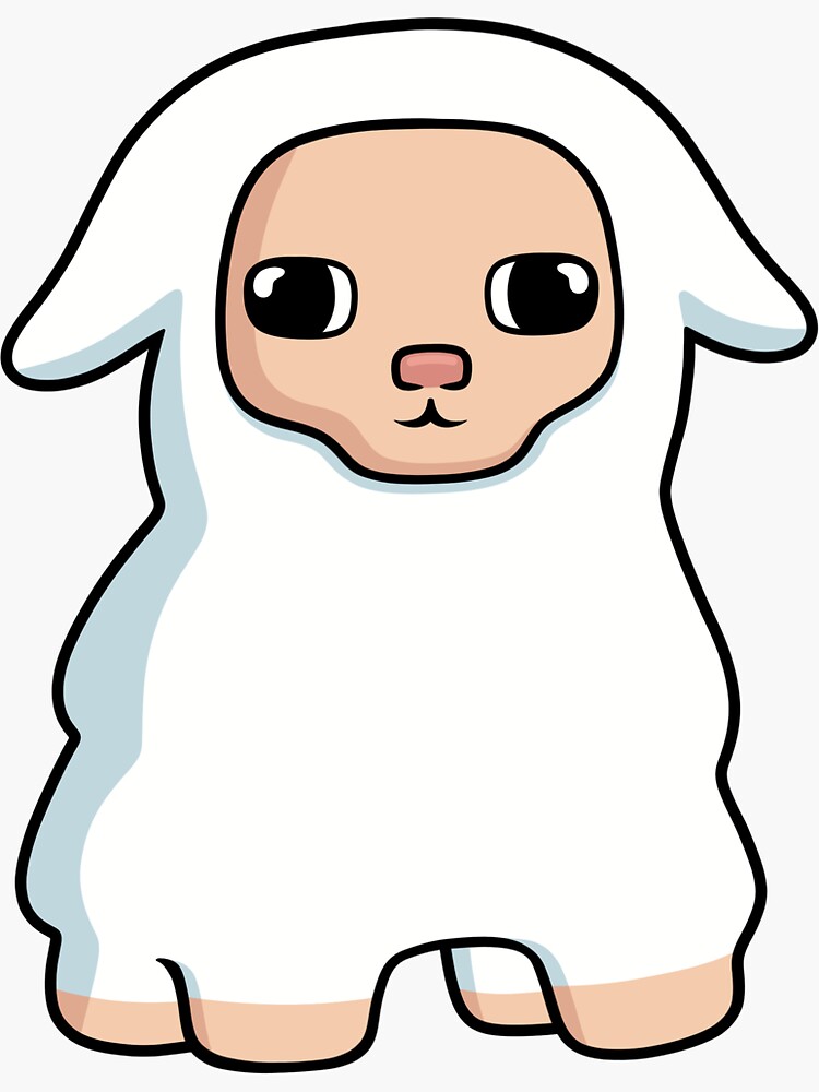 "White Minecraft Sheep (Adult)" Sticker by Pigeonhands | Redbubble