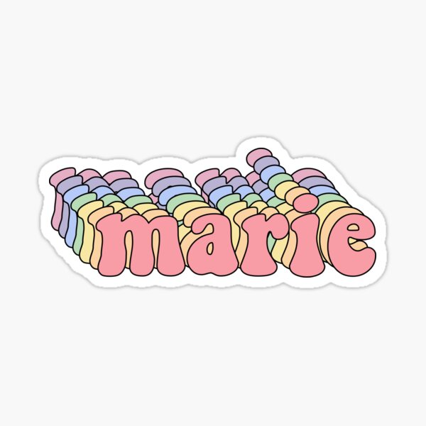 "marie name sticker" Sticker for Sale by youtubemugs | Redbubble