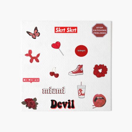 "Red Aesthetic sticker pack" Art Board Print for Sale by ArtByMal ...