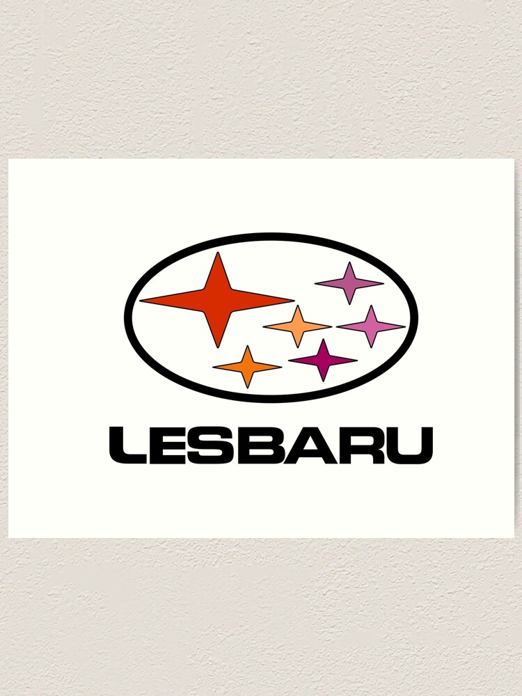 "Lesbaru - Lesbian Car Logo" Art Print by katiedelia97 | Redbubble