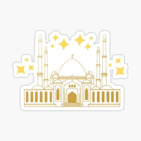 "Golden mosque" Sticker for Sale by HussainHaider | Redbubble