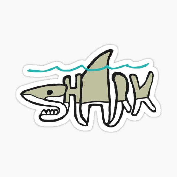 "Shark Word Picture" Sticker for Sale by Mark-Ewbie | Redbubble