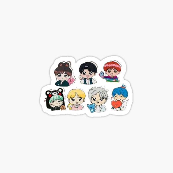 "bts cute chibi" Sticker for Sale by animecooky | Redbubble