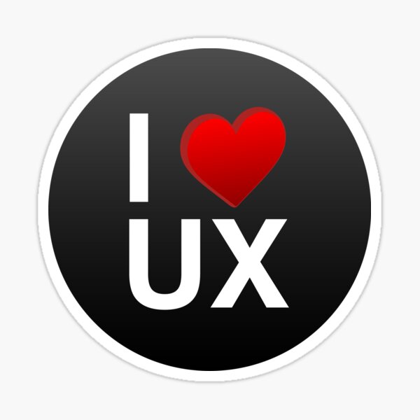 "I Love UX" Sticker by TechMemetopia | Redbubble