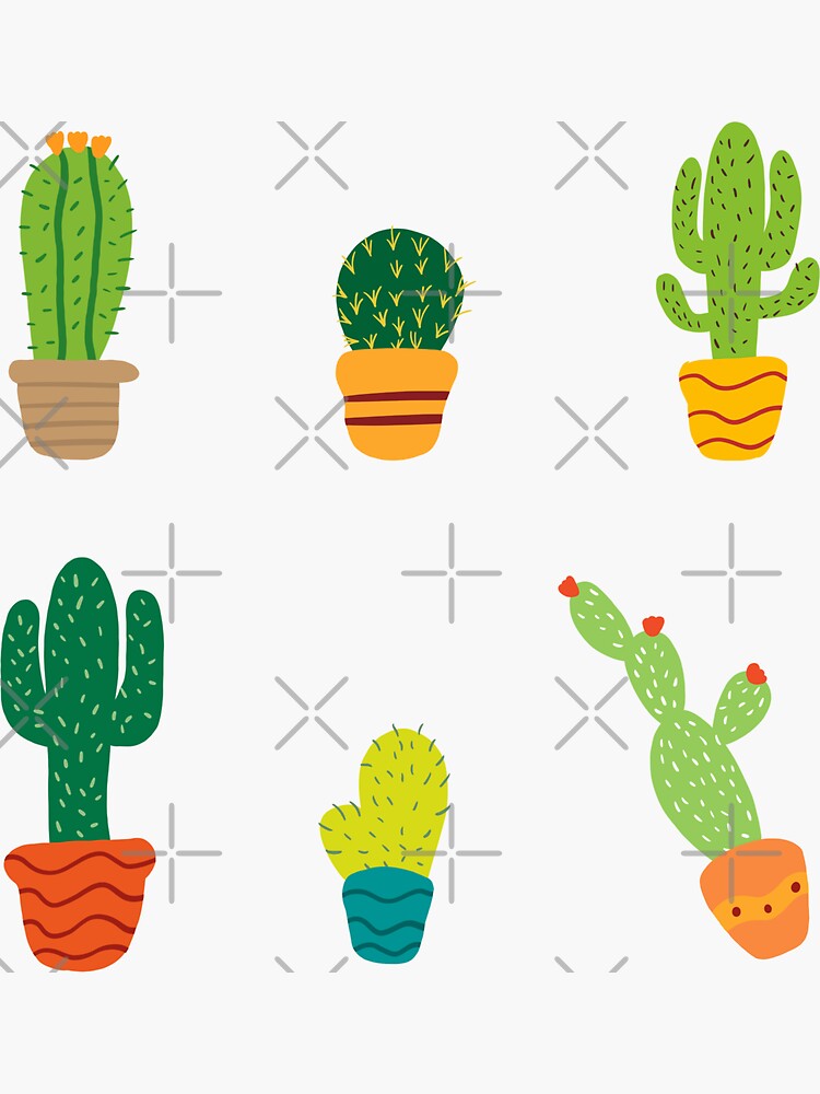 "Cute Cactus Sticker Pack" Sticker by keeva-d | Redbubble