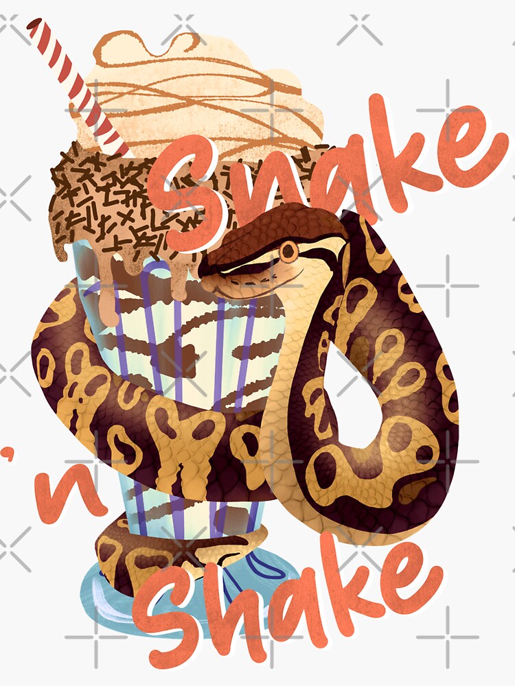 "Snake 'n' Shake" Sticker for Sale by kaovecher | Redbubble