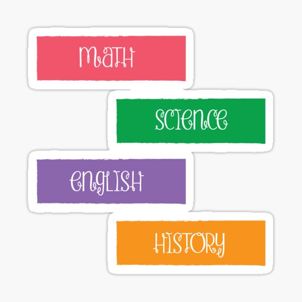 "School Subject Sticker Pack: 1 (Script)" Sticker by CM-PD | Redbubble