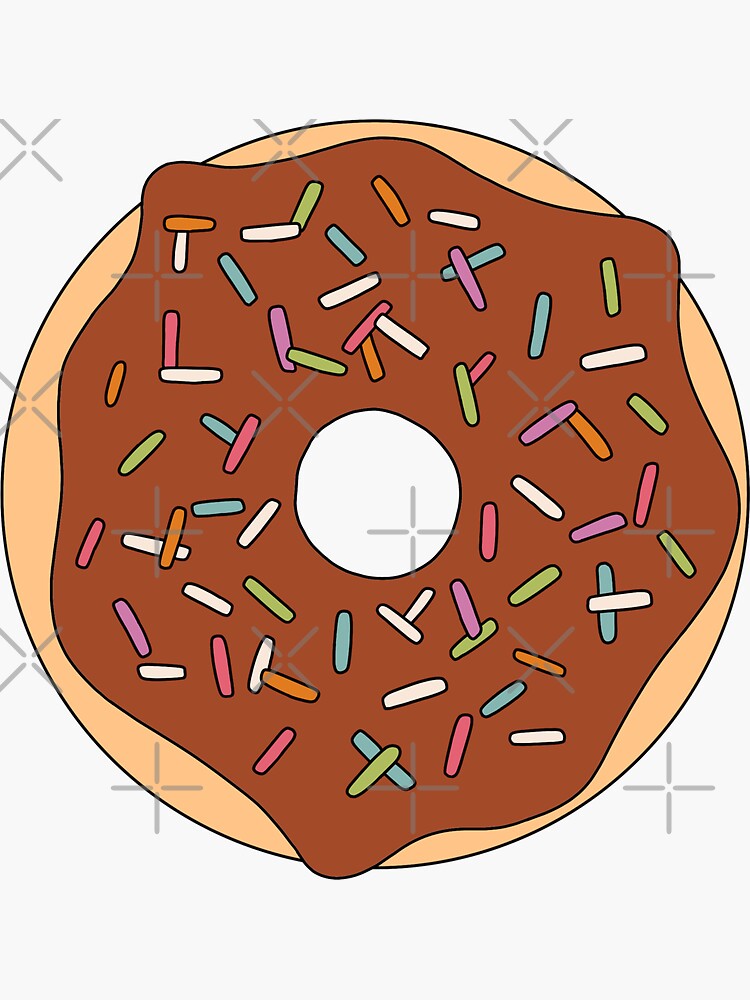 "Chocolate Frosted Donut " Sticker for Sale by jamiemaher15 | Redbubble