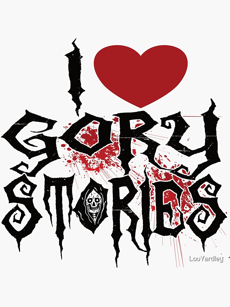 "I LOVE GORY STORIES LOGO" Sticker for Sale by LouYardley | Redbubble