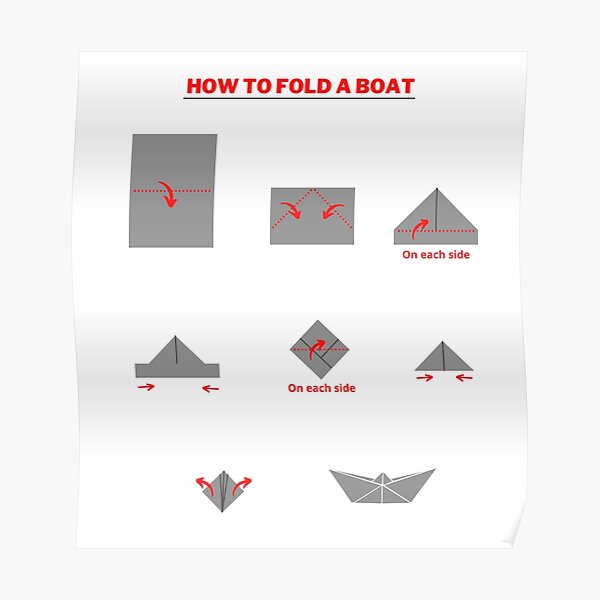 "How to fold a boat" Poster by Joinjaimy | Redbubble