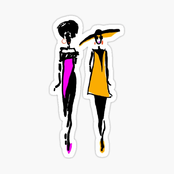 "Fashion" Sticker for Sale by GoldDragonfly | Redbubble