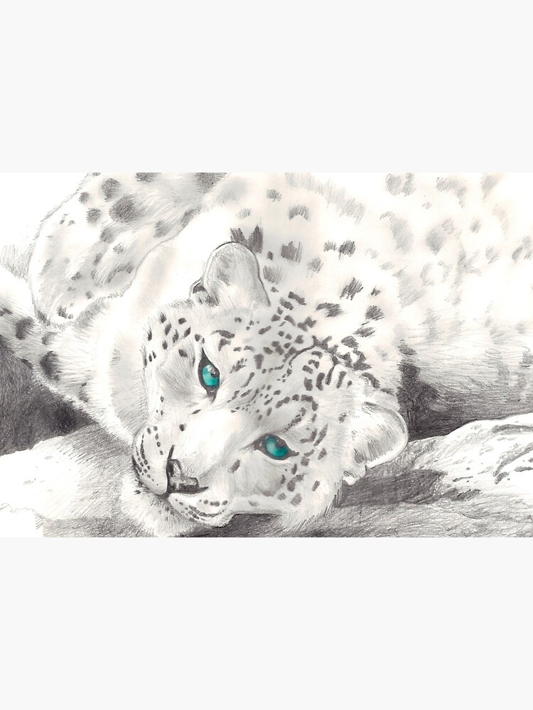 "Snow Leopard Graphite art" Mask by WilliamKenney | Redbubble