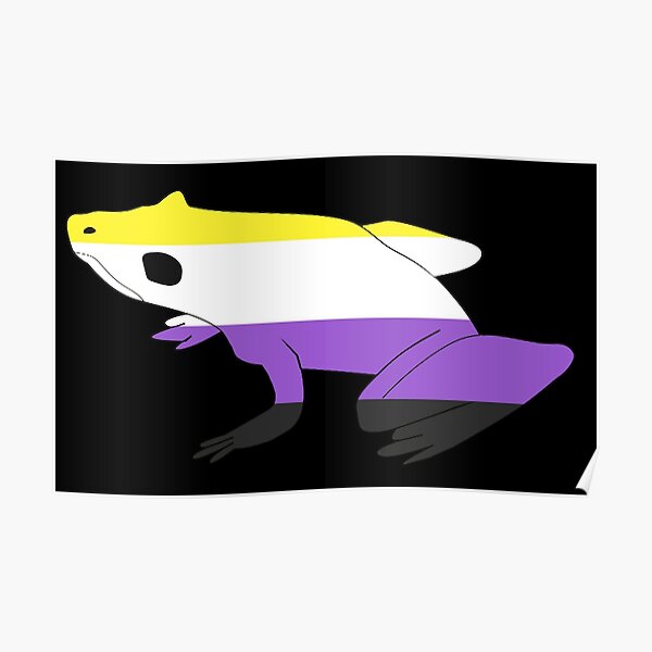 "Enby Flag Frog" Poster by Cllmp | Redbubble