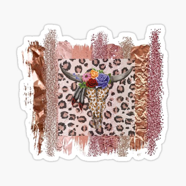 "BOHO ROSE GOLD COW SKULL " Sticker for Sale by MandiJ-Designs | Redbubble