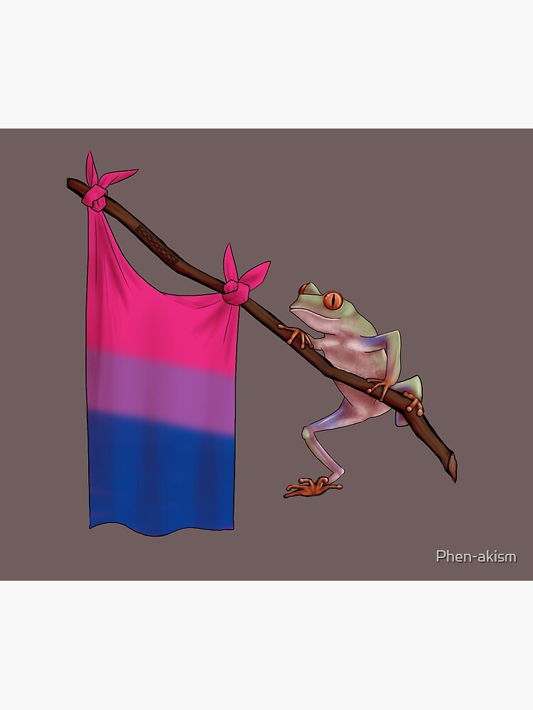 "Frog Holding Bisexual Pride Flag" Poster for Sale by Phen-akism ...