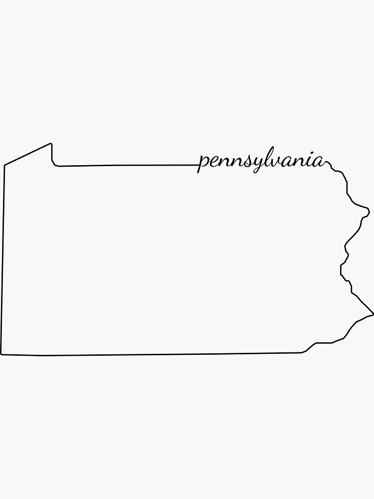 "Pennsylvania State Outline" Sticker by sofiavvv | Redbubble
