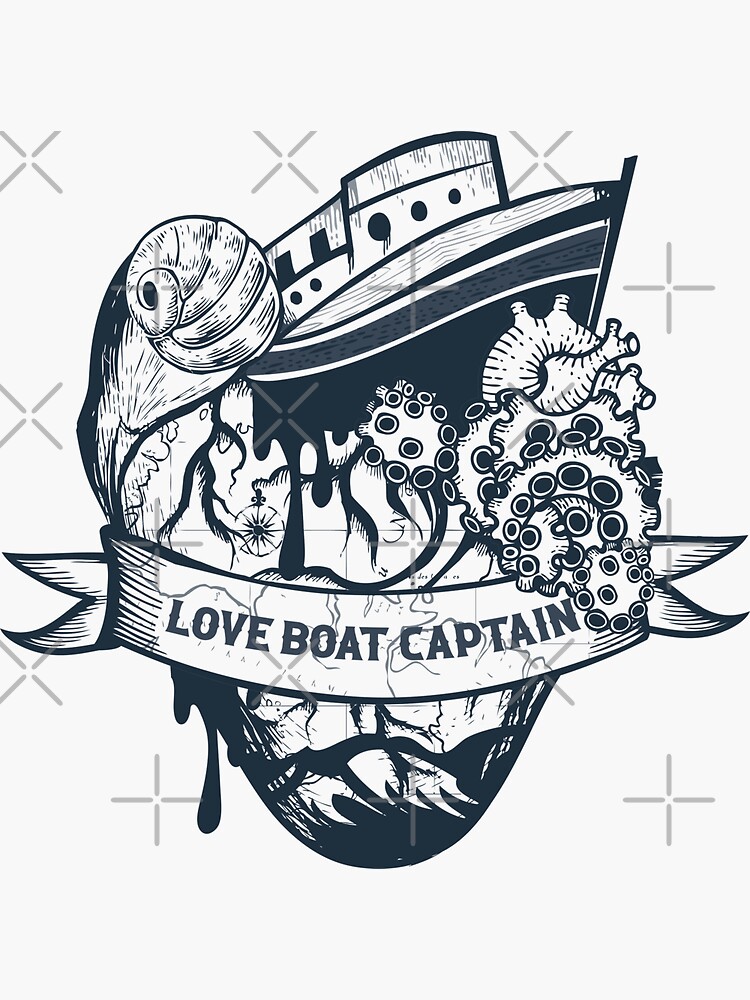 "Love Boat Captain" Sticker for Sale by grandmarock | Redbubble