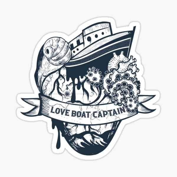 "Love Boat Captain" Sticker for Sale by grandmarock | Redbubble