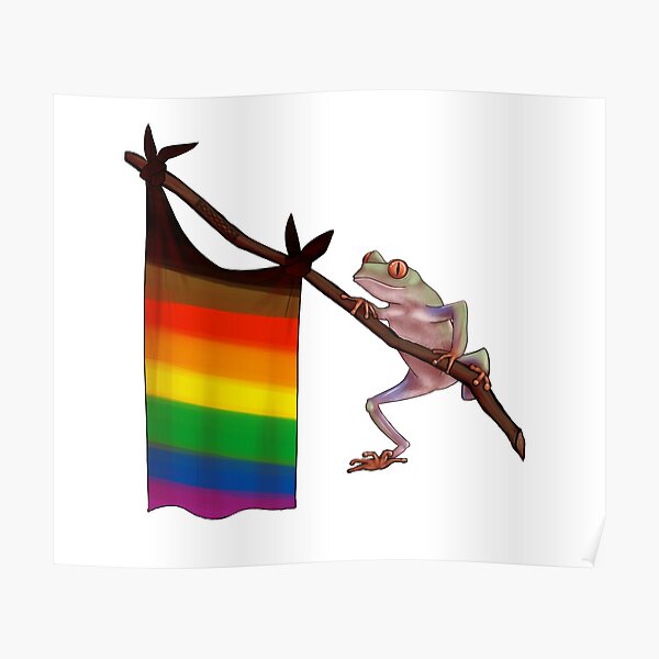 "Frog Holding POC Gay Pride Flag" Poster for Sale by Phen-akism | Redbubble