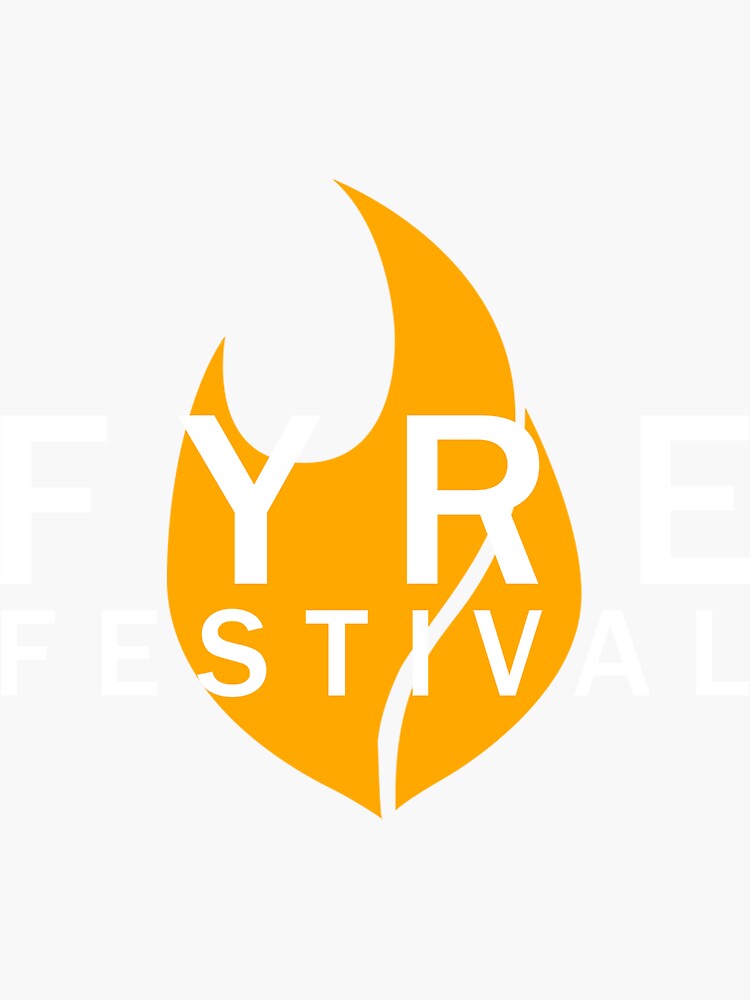 "Fyre Festival White" Sticker for Sale by Pb404 | Redbubble