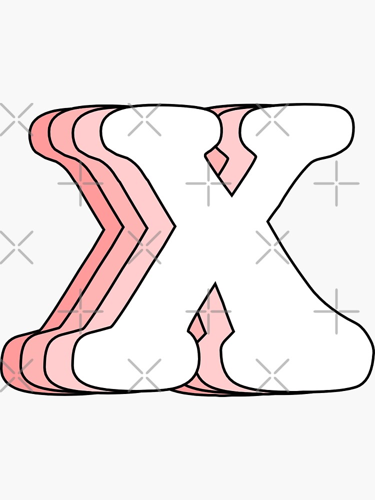 "pink X " Sticker by DesignsByLuna | Redbubble