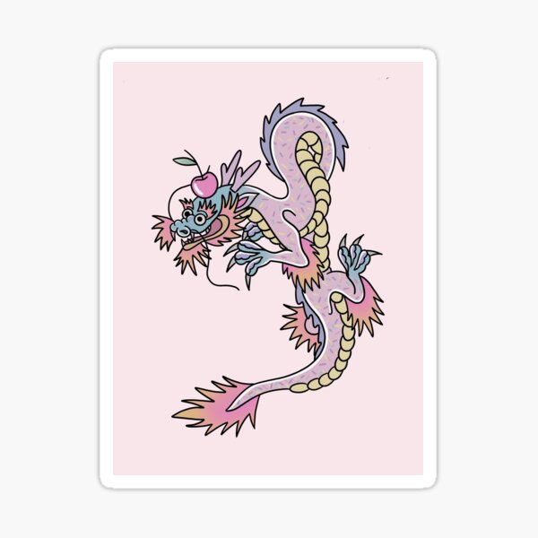 "Sundae Dragon" Sticker by peachmoondesign | Redbubble