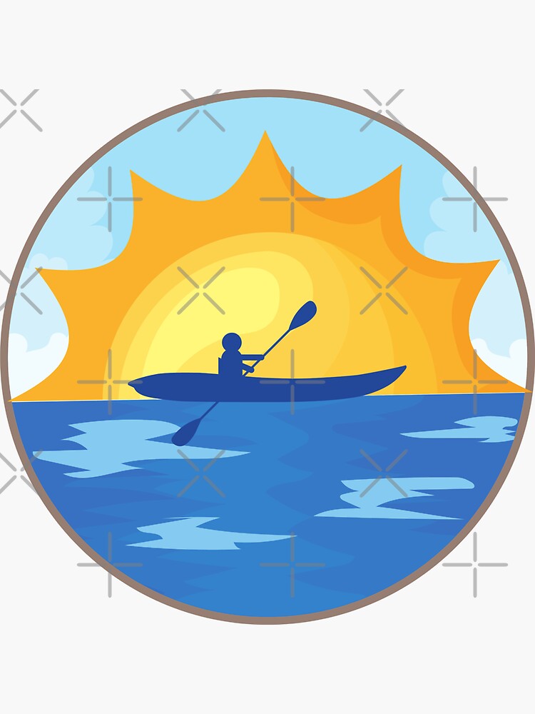 "Sunny Kayak Paddle" Sticker for Sale by LifeOutside | Redbubble