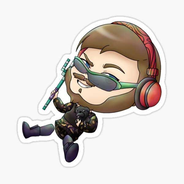 "Pewdiepie figurine! with Edgar chibi Sticker" Sticker by NebelPfogl ...