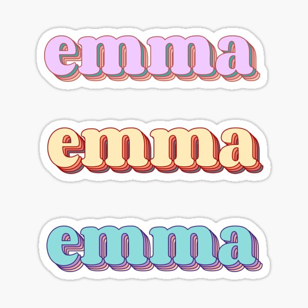 "Emma Word Art" Sticker for Sale by Arexus | Redbubble