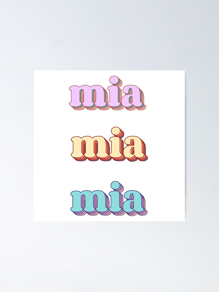 "Mia Word Art" Poster for Sale by Arexus | Redbubble