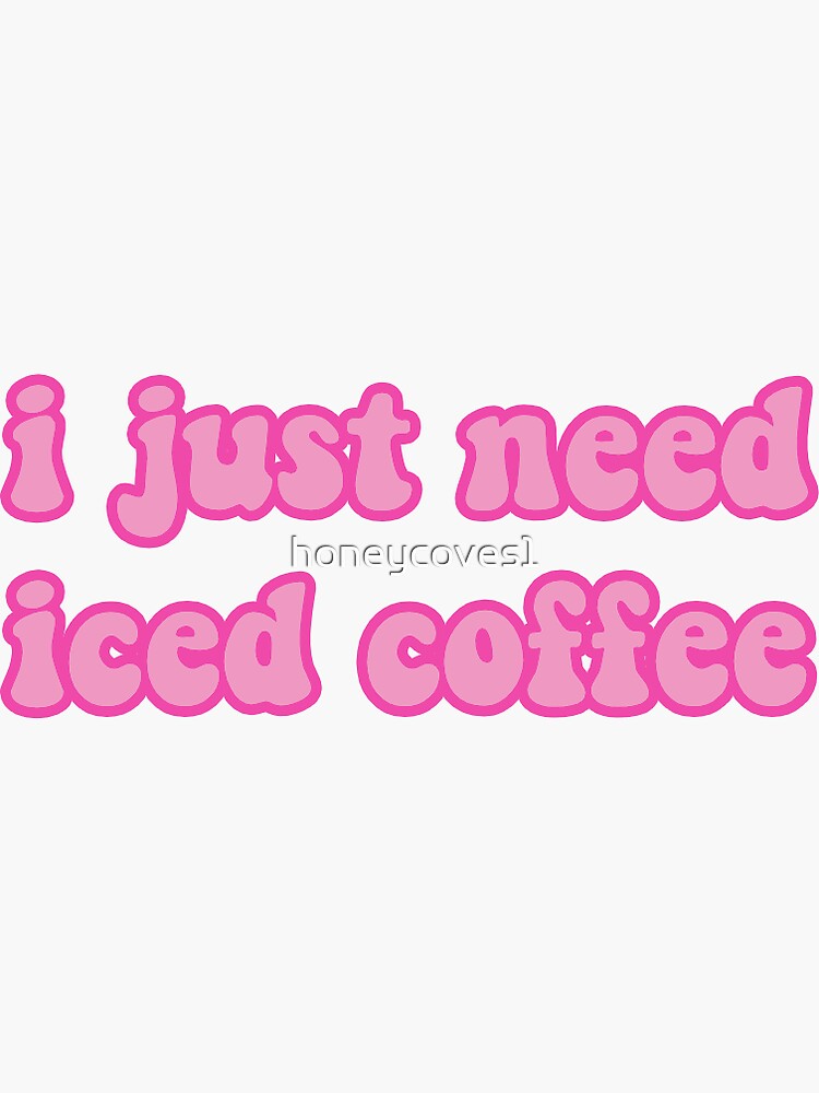 "pink iced coffee sticker" Sticker for Sale by honeycoves1 | Redbubble