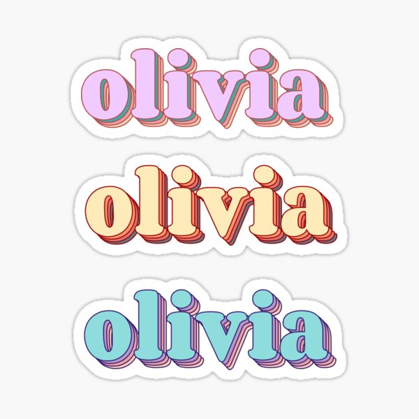 "Olivia Word Art" Sticker for Sale by Arexus | Redbubble