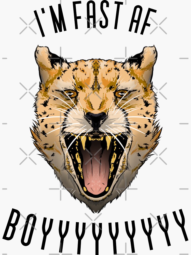 "I'm fast af boy! (ICPS)" Sticker by IllustrateLaw | Redbubble