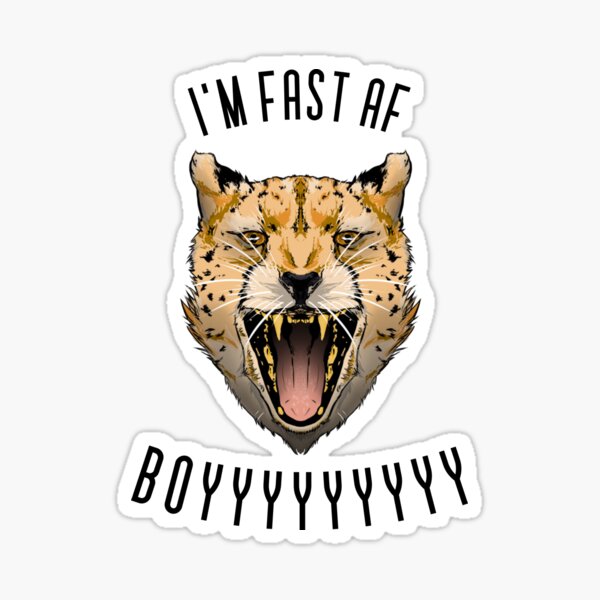 "I'm fast af boy! (ICPS)" Sticker by IllustrateLaw | Redbubble