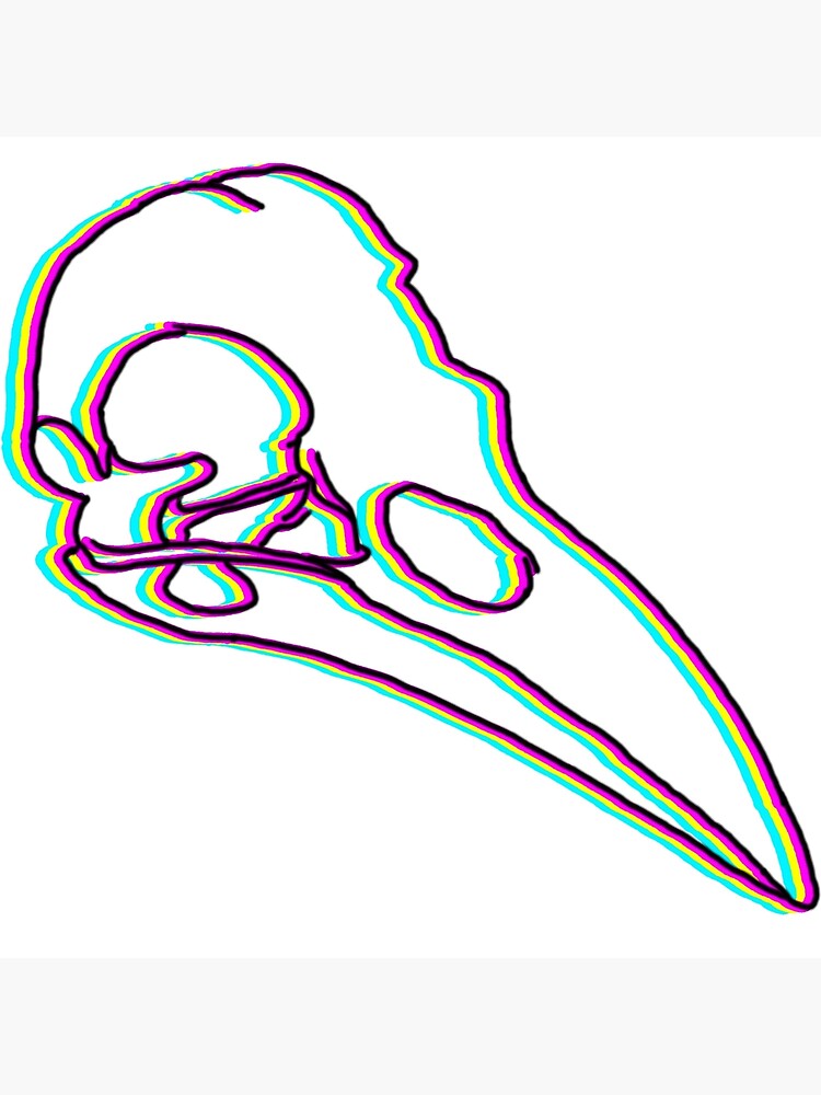 "CMYK corvid skull" Poster by ExtraAlArt | Redbubble