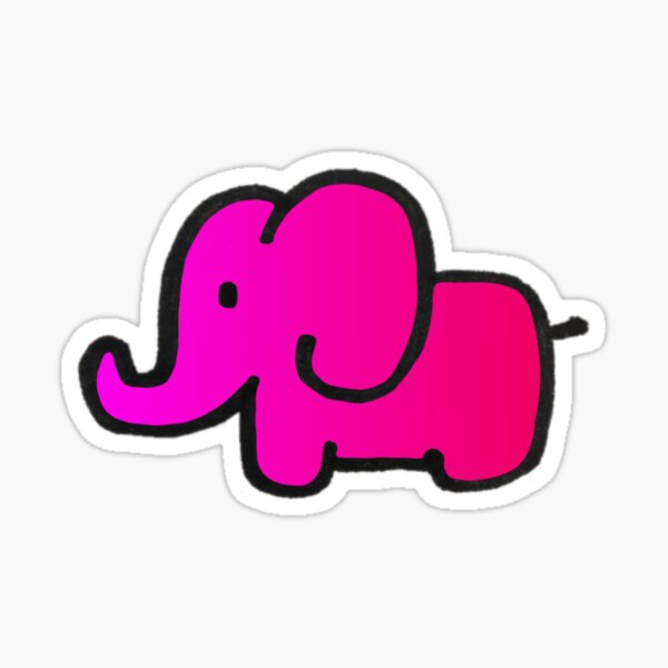 "Pink Elephant" Sticker by nancyp206 | Redbubble