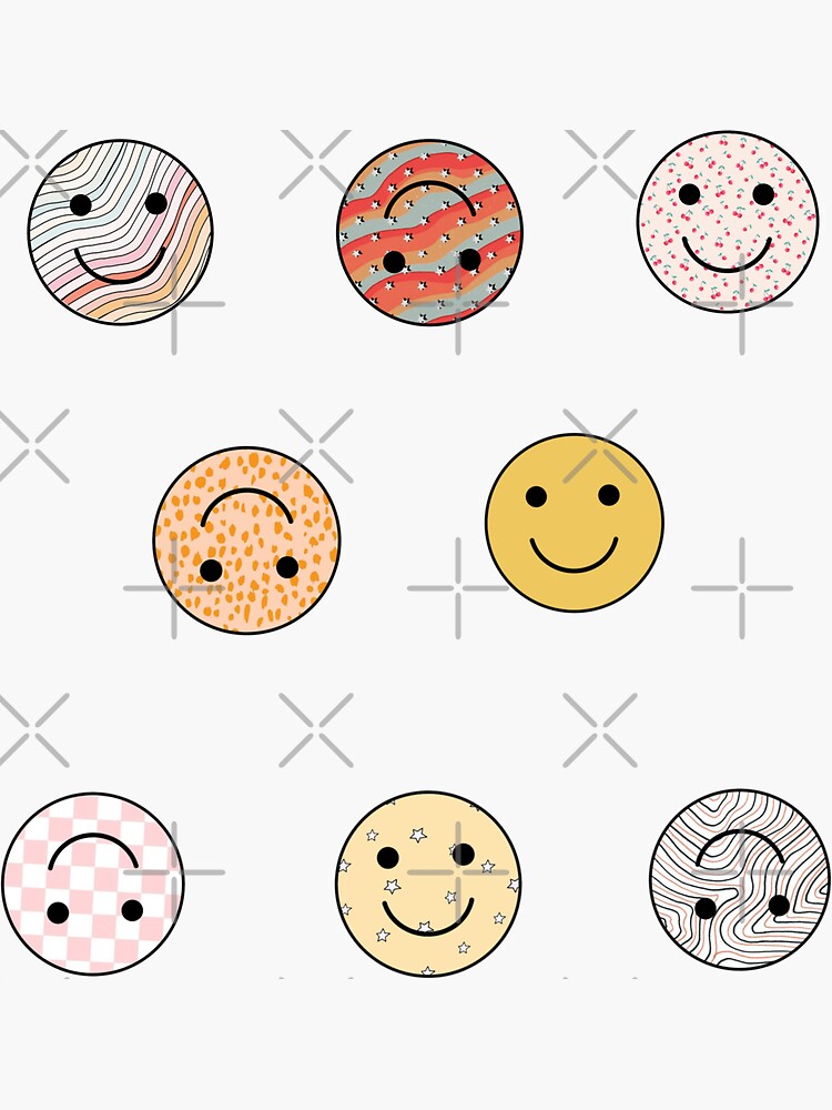 "aesthetic smileys sticker pack" Sticker by alanasimmons | Redbubble