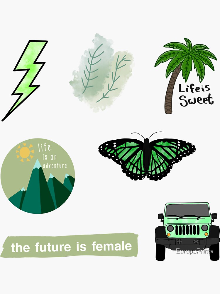 "Green Sticker Pack" Sticker by EuropaPrints | Redbubble